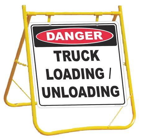 Truck Loadingunloading Sign And Stand Combo National Traffic Signs