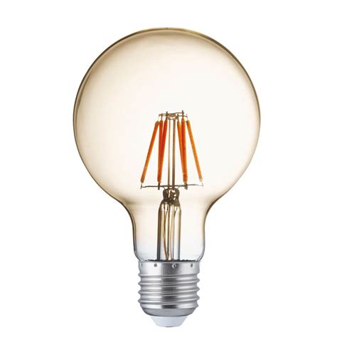 GLOBE E FILAMENT LED LAMP Mm AMBER GLASS W LM Ledlam Lighting