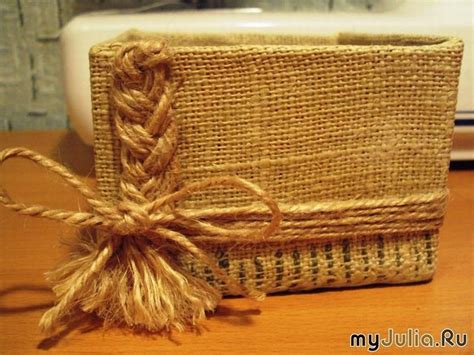Салфетки из мешковины своими руками фото