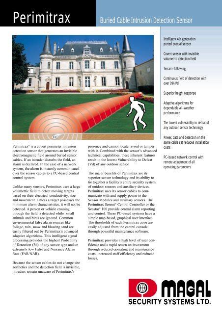 Perimitrax Buried Cable Intrusion Detection Sensor