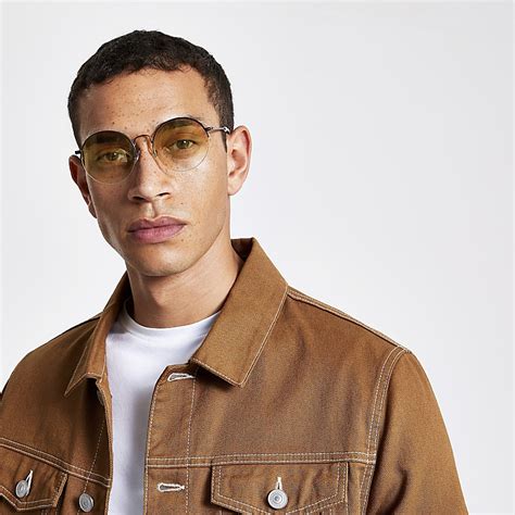 Brown Round Lens Sunglasses River Island