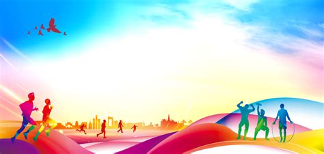炫彩运动人物背景图片炫彩运动人物背景素材图片千库网