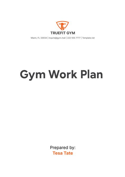 Free Gym Work Plan Template To Edit Online