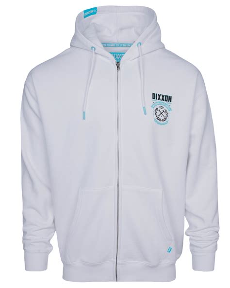 Mens Tiffany And White Weld Zip Up Hoodie White Dixxon Flannel Co