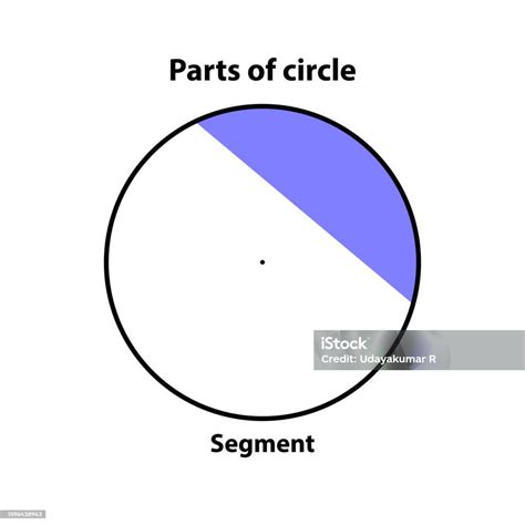 Parts Of Circle Segment Highlight In Blue Color Vector Illustration On
