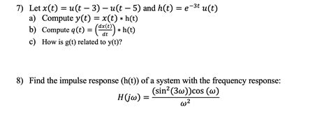 Solved 7 Let X T U T3 U T5 And H T E3tu T A Chegg Com