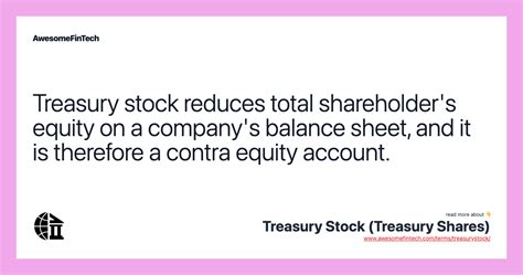 Treasury Stock Treasury Shares AwesomeFinTech Blog