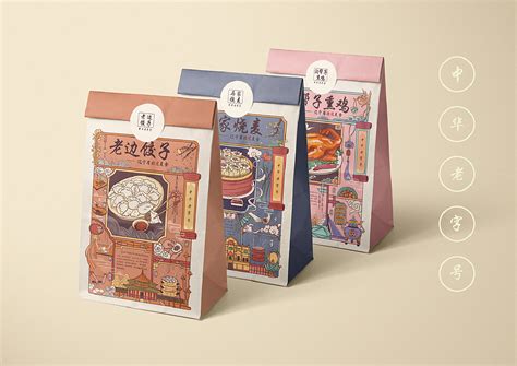 辽宁非遗美食文化插画包装盾牌uy 站酷zcool