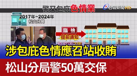 涉包庇色情應召站收賄 松山分局警50萬交保 Youtube