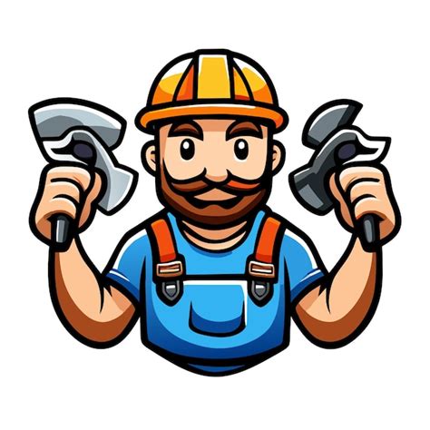 Hand Drawn Builder Outfit Attire Handyman Constructor Repairman Uniform