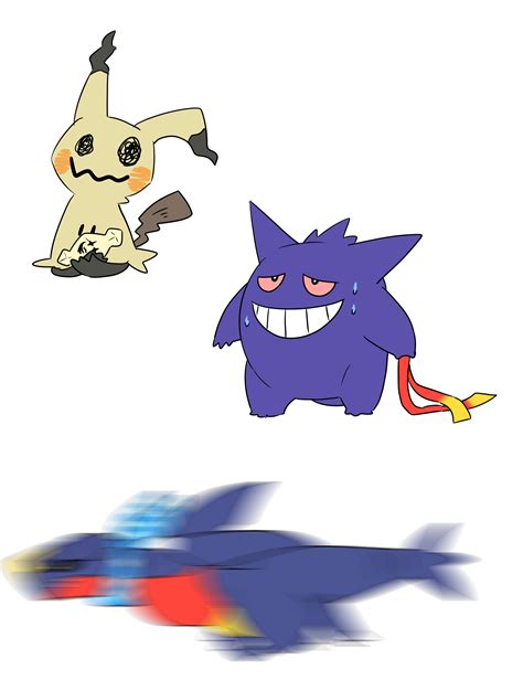 Gengar Mimikyu And Garchomp Pokemon Drawn By Mira Miramita8727