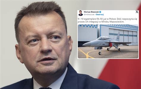 Szef MON Kolejne samoloty FA 50 z Korei są już w Polsce