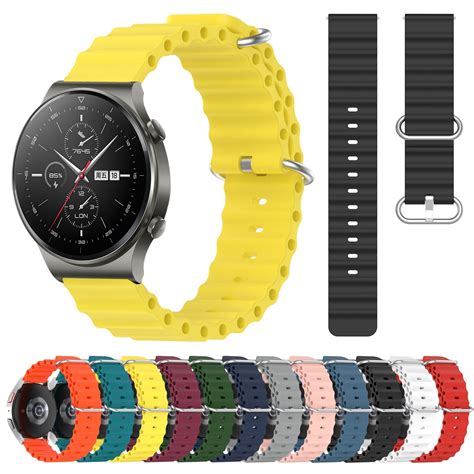 For Huawei GT Pro Mm Ocean Style Silicone Solid Color Watch Band Grey Alexnld Com