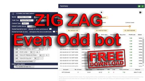 Binary Zig Zag Even Odd Bot Free Download Youtube