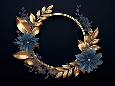 Premium Ai Image Beautiful Frame With Leaves Abstract Design