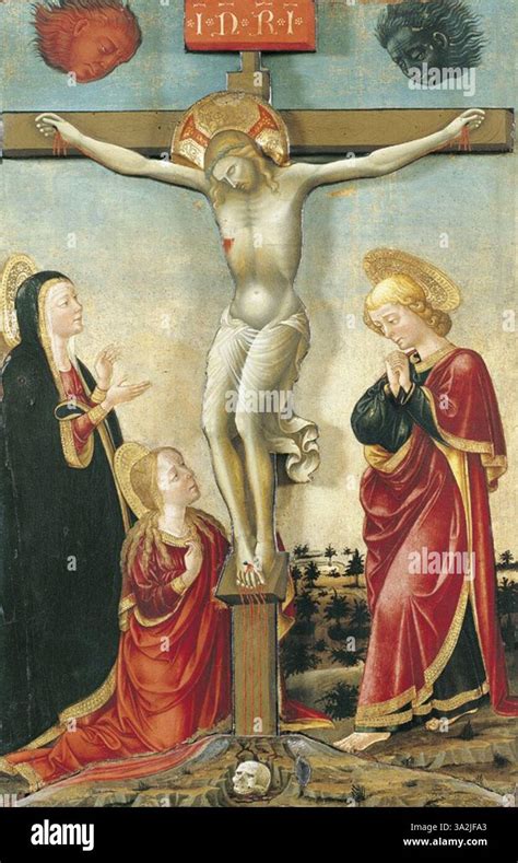 This 15th Century Work By Neri Di Bicci Depicts Christ On The Cross