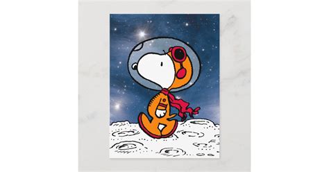 Space Snoopy Astronaut Postcard Zazzle