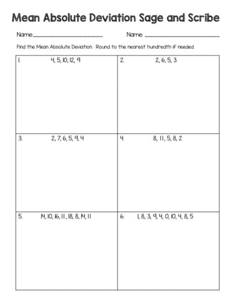 Mean Absolute Deviation Notes And Practice By The Mrs Garen Tpt