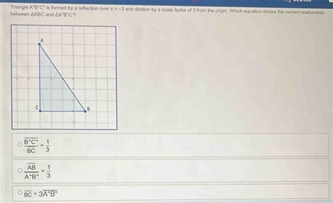solved triangle a°b°c° is formed by a reflection over x 3 and