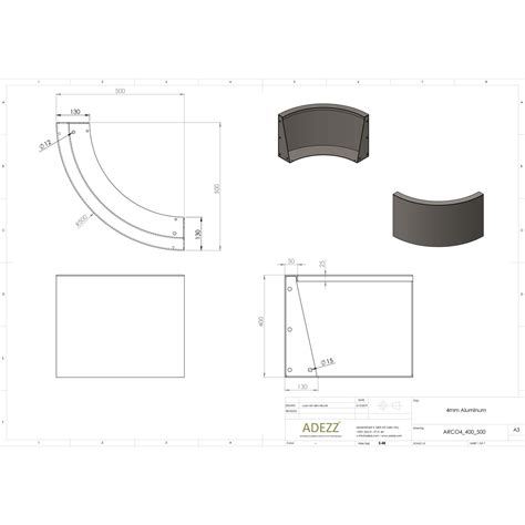 Adezz Aluminium Outside Radius Retaining Wall L50cm 100cm 150cm 200cm