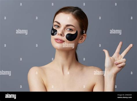 Woman With Patches On The Face Clean Skin Health Rejuvenation Close Up Lifestyle Stock Photo Alamy
