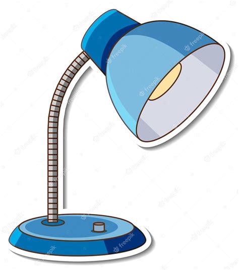 Blue Table Lamp Sticker Free Vector