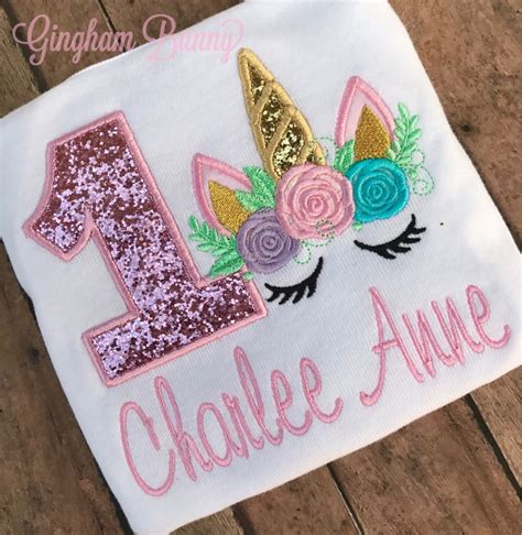 Unicorn Birthday Shirt Girls Birthday Girl Unicorn Bodysuit Etsy