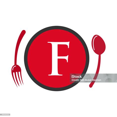 주방 간판 카페 아이콘 레스토랑 요리 비즈니스 벡터를위한 요리사 모자 숟가락 및 포크 기호와 편지 F에 레스토랑 로고 건강한 식생활에 대한 스톡 벡터 아트 및 기타 이미지