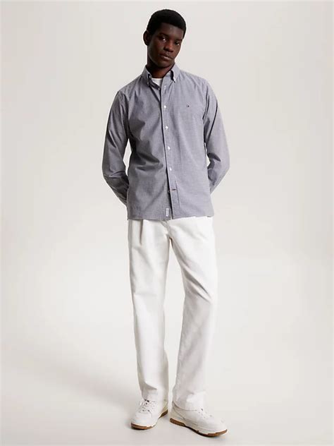 Camicia Regular Fit A Quadretti Vichy Blu Tommy Hilfiger