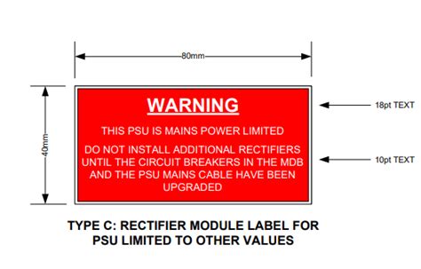 Type C Rectifier Module Label Limited To Other Values White On Red Shield King