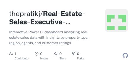 Github Thepratikjreal Estate Sales Executive Dashboard Power Bi Project Interactive Power Bi
