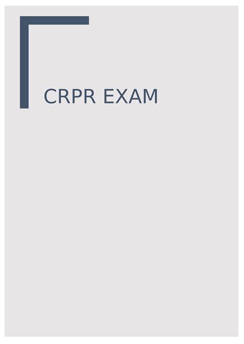 Crpr Exam Very Helpful Exam Crpr Exam Question 1 1 The Distinction