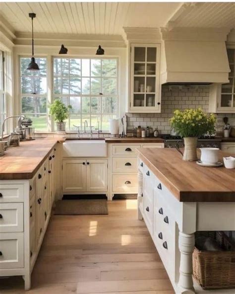 White Kitchen Cabinets With Butcher Block Countertops Butcher Block