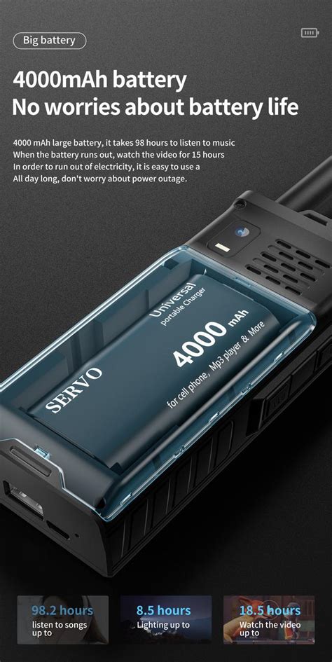Телефон SERVO X3 Plus Рация Walkie Talkie, 3 SIM, 4000 МАч, PowerBank ...