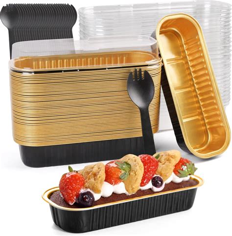 Lotfancy Mini Cake Pans With Lids And Spoons 50pack 68oz