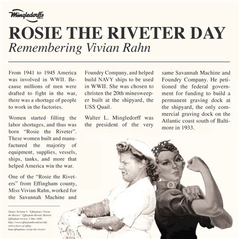 Mingledorffs On Linkedin Celebrating Rosie The Riveter Day By