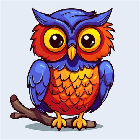 Niedliche Eule Tier Cartoon Charakter Symbol Eule Logo Aufkleber Design