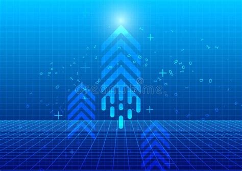 Blue Technology Digital Growth Background Vector Illustration Stock