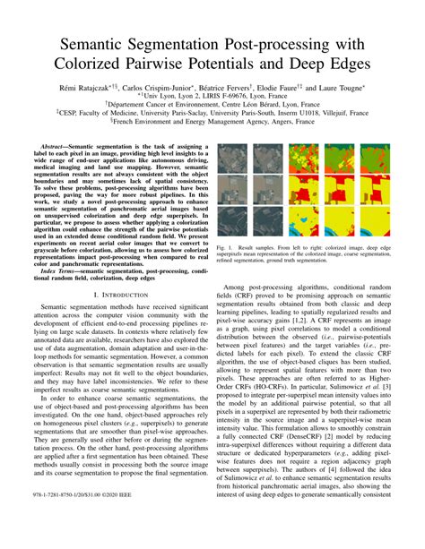 Pdf Semantic Segmentation Post Processing With Colorized Pairwise