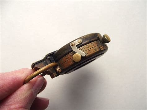 Ww1 Officers Nco Compass And Leather Case Dated 1917 Dbg Militaria