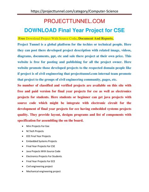 Ppt Final Year Projects For Cse Powerpoint Presentation Free