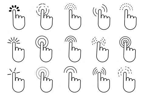 Premium Vector Set Cursor Finger Computer Technology Concept Computer Mouse Vector