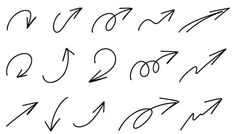 Premium Vector Sketch Hand Drawn Marker Arrows Underline Lines Emphasis Waves Set Brush Arrow