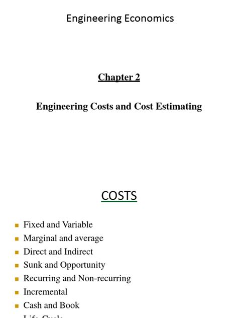 Chapter 2 Engineering Costs And Cost Estimating Pdf Marginal Cost Cost