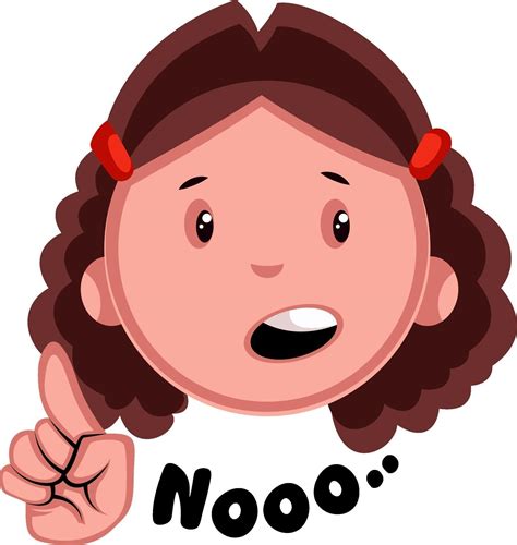 Girl Saying No Illustration Vector On White Background 12266302