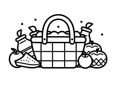 Sunshine And Picnic Coloring Activity Coloring Page