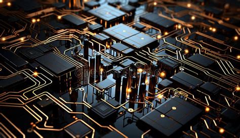 Supercomputer Cpu And Gpu Circuits Mother Board Interconnection With
