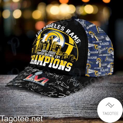 Los Angeles Rams Super Bowl Lvi Champions Signatures Cap Tagotee