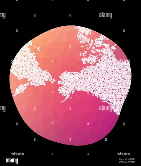 World Network Map Modified Stereographic Projection For Alaska Stock Vector Image And Art Alamy