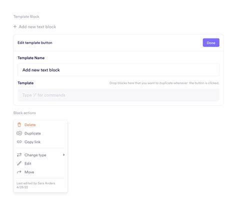 templates buttons and synced blocks pivot docs
